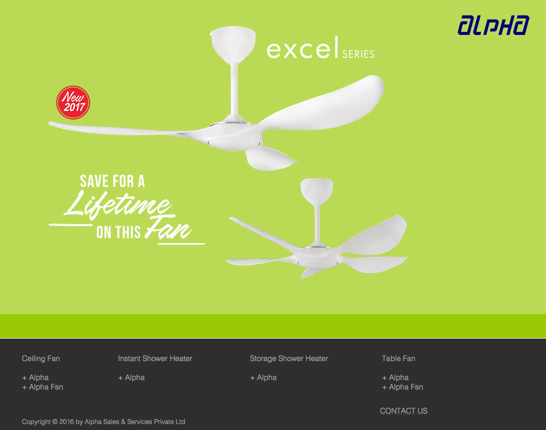 ALPHA Ceiling Fans Authorize Dealer in Singapore – Sense N Bedeck