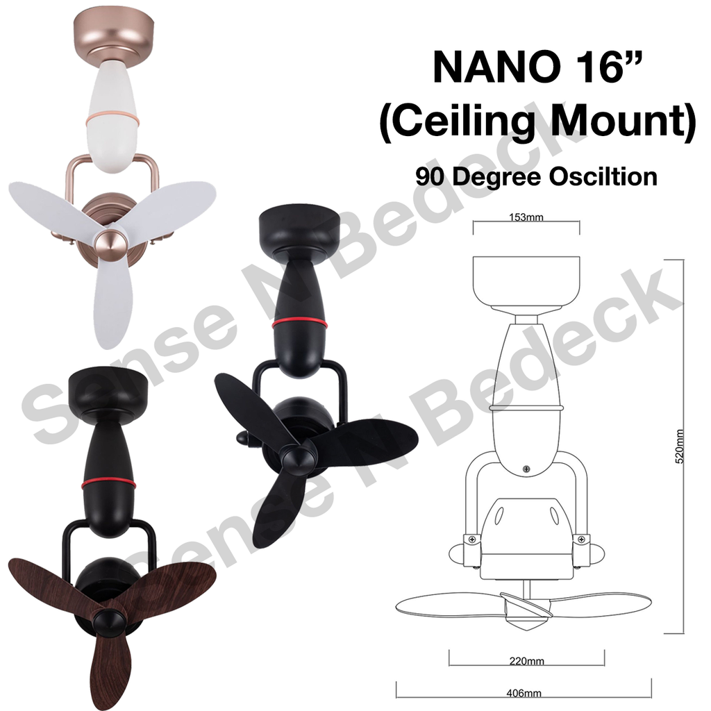 Fanco Nano 16" DC Wall/Corner/Ceiling Fan – Sense N Bedeck